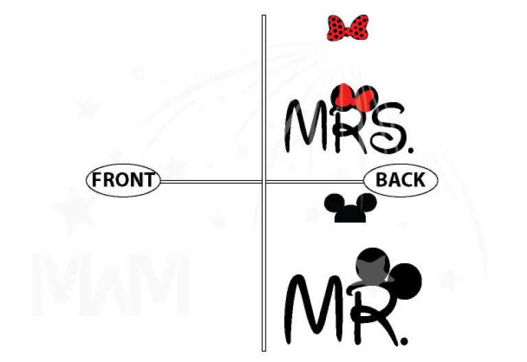 Mr Mrs Minnie Mouse Bow And Mickey Mouse Ears On Hood | Married with Mickey
