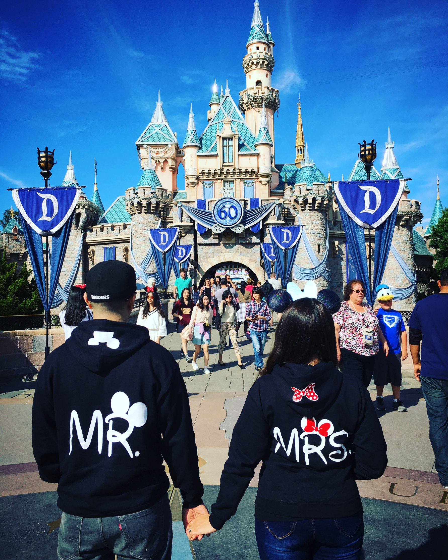 Mr Mrs Minnie Mouse Bow And Mickey Mouse Ears On Hood | Married with Mickey